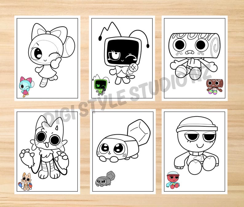 Dandy's World Colouring Pages : 25 Printable Gamer Character Pages (A4 ...