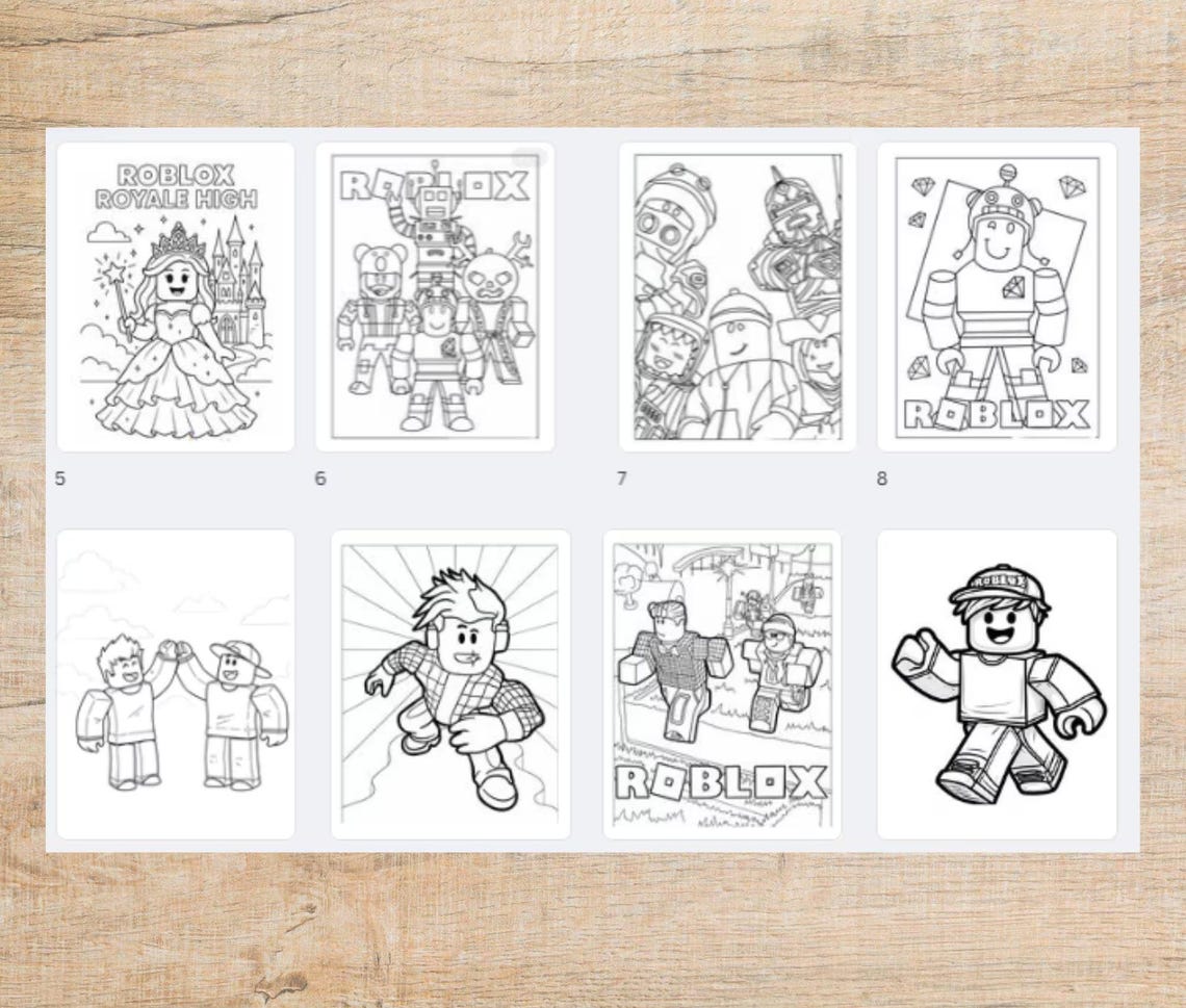 30 ROBLOX Character Coloring Pages for Kids (digital Download) - Etsy