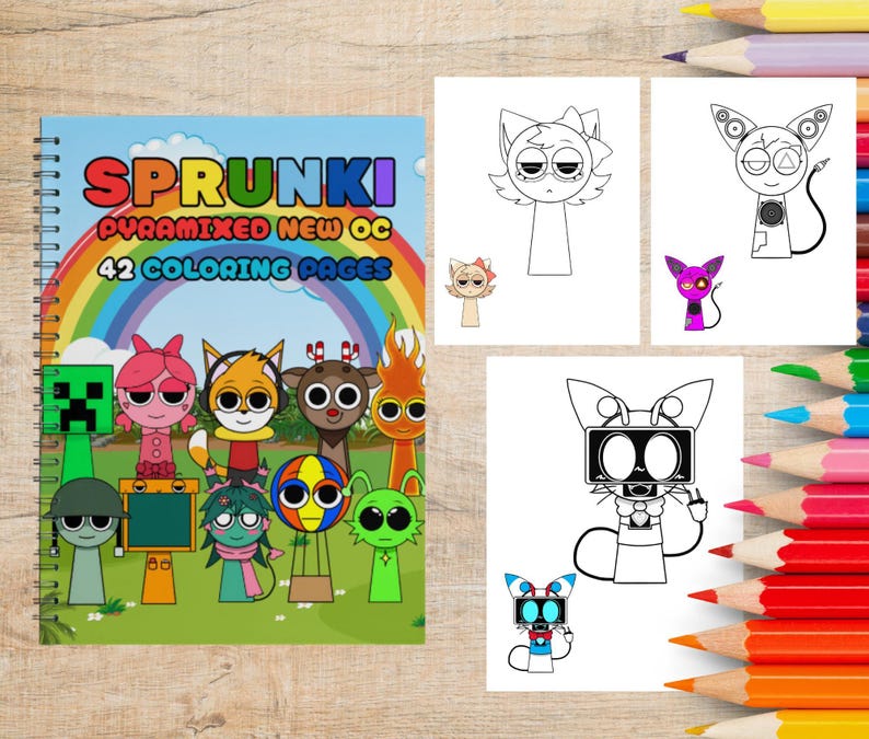 Sprunki Characters Coloring Book: 42 Printable Pages (PDF) - Etsy
