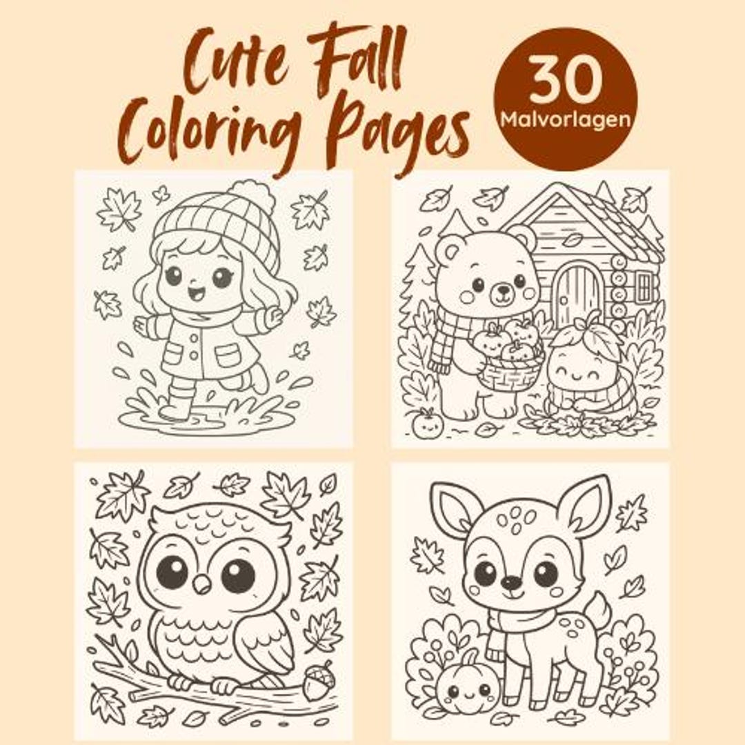 Cute Autumn Coloring Pages for Kids | 30 Autumn Coloring Pages to Print ...
