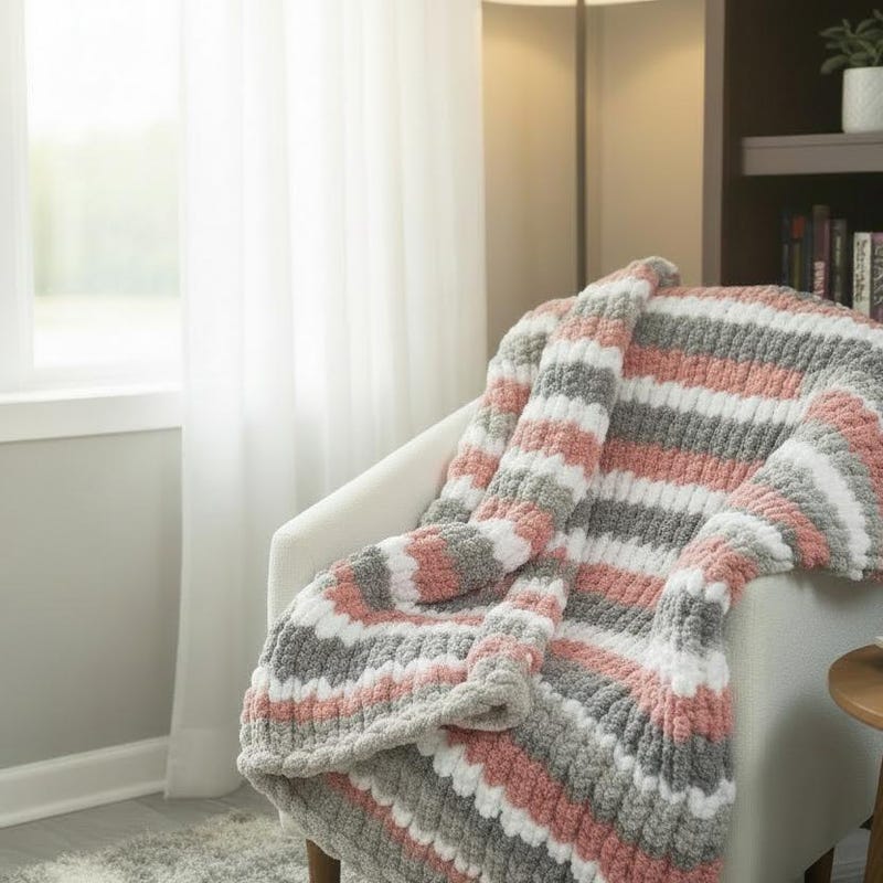 Blush Chenille Blanket - Etsy