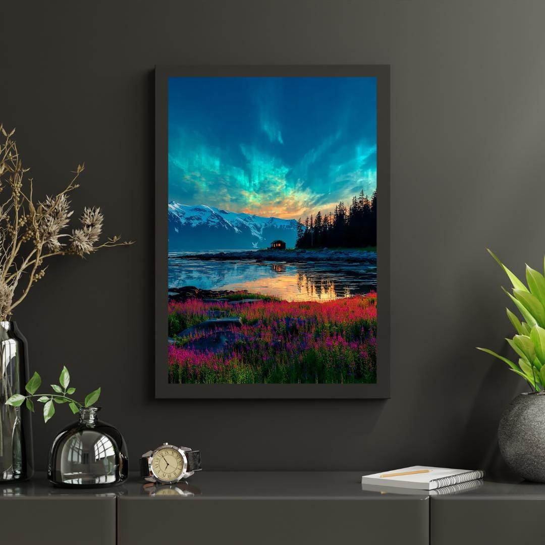 Alaska - Woodland Cabin - Realism Poster - Etsy