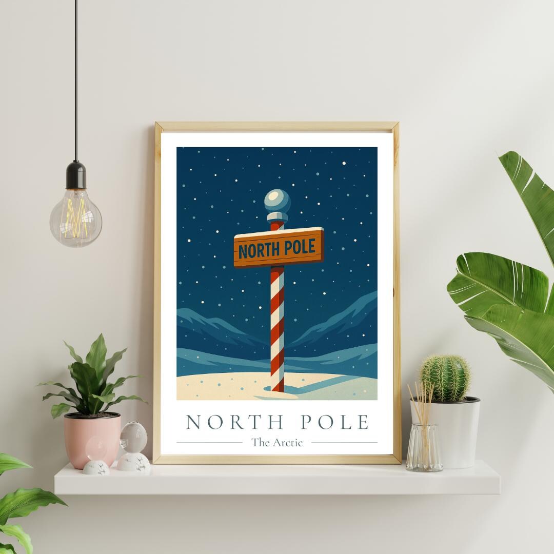 Arctic - North Pole - Retro Travel Poster - Landmark Series - Etsy