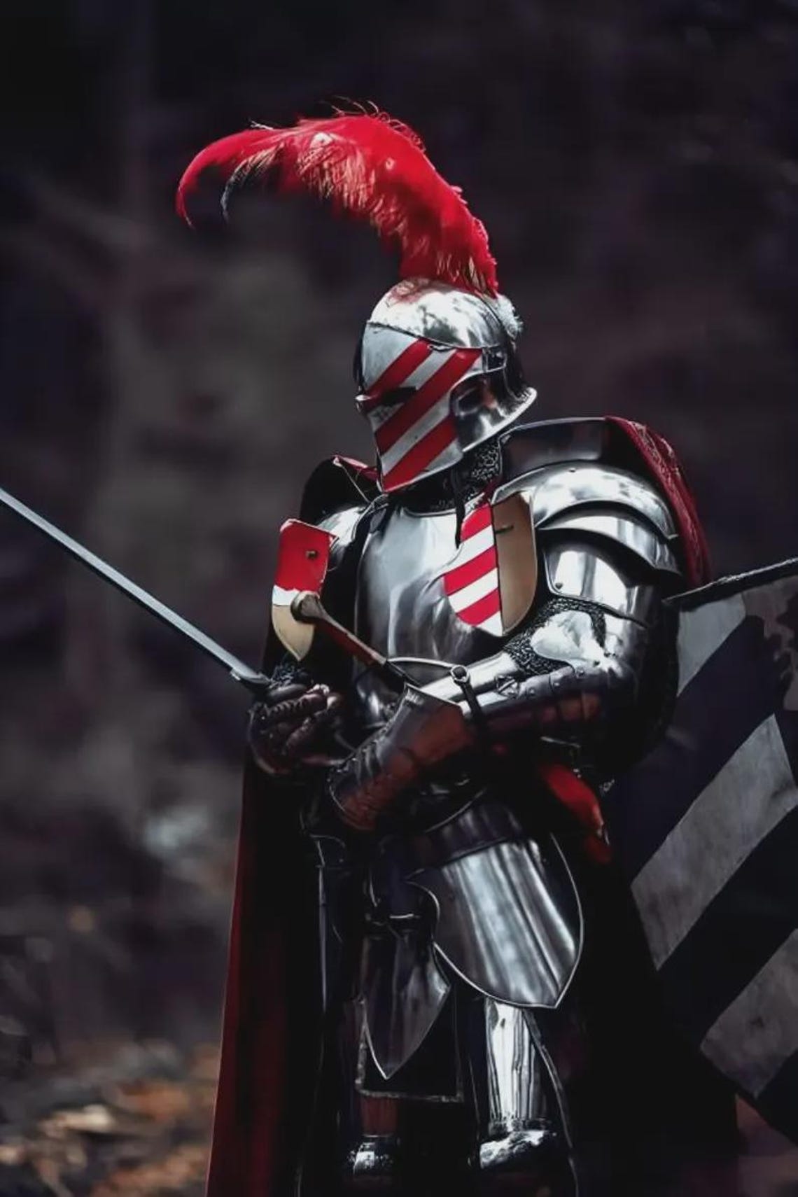 Royal Knight Full Armor Set ~ Mild Steel Barbuta, LARP Cosplay Costume ...