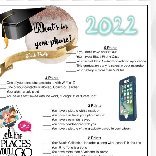 Graduation Party Game-whats in Your Phone Game Graduation - Etsy