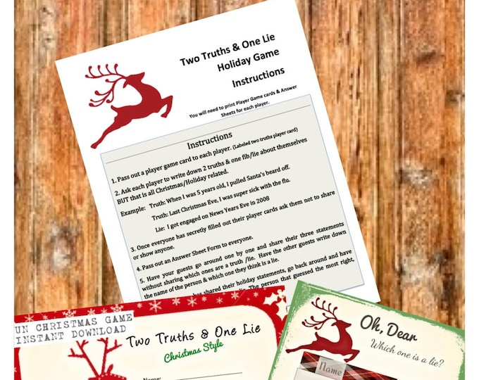 Holiday Game-instant Download: Two Truths & A Lie - Etsy
