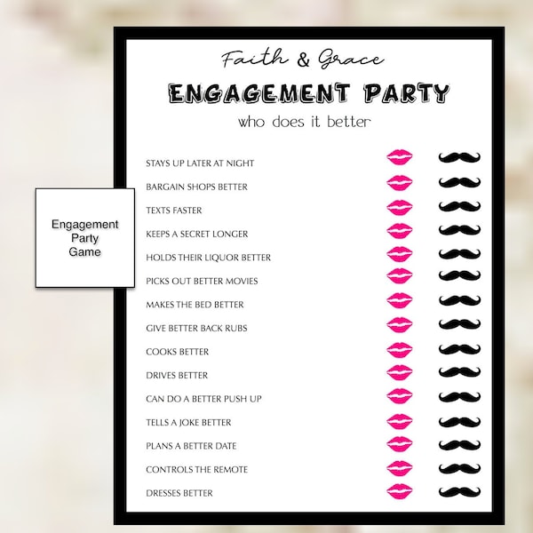 Engagement Party Games - Etsy