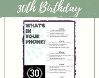 21st Birthday Party Game Whats in Your Phone-birthday Party Ideas ...