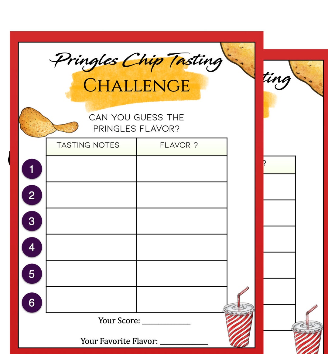 Pringles Chip Tasting Cards -INSTANT DOWNLOAD | Birthday Party Activity ...