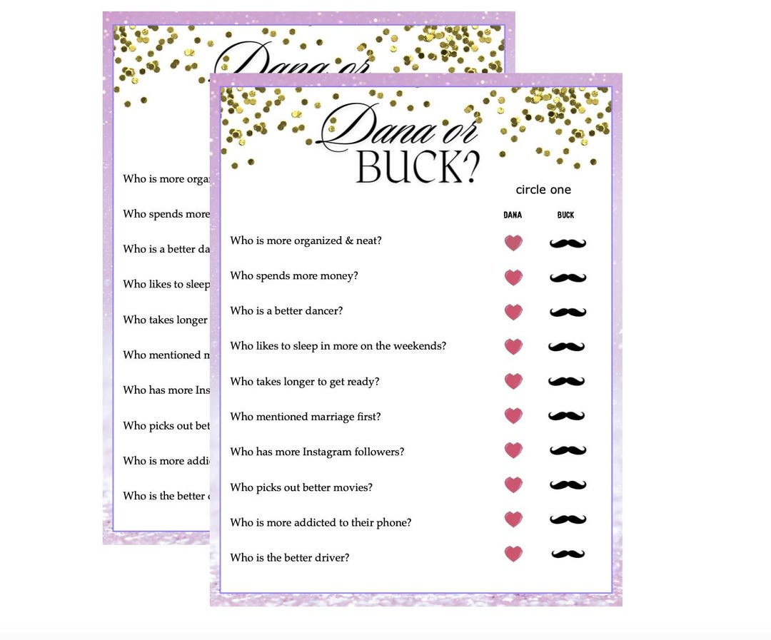 Printable Bridal Shower Game, Bride or Groom Trivia Questions - Etsy