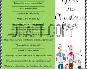 Guess the Christmas Carol Printable PDF Game Instant Download - Etsy