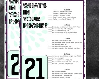 40th Birthday Party Game Whats in Your Phone | Etsy