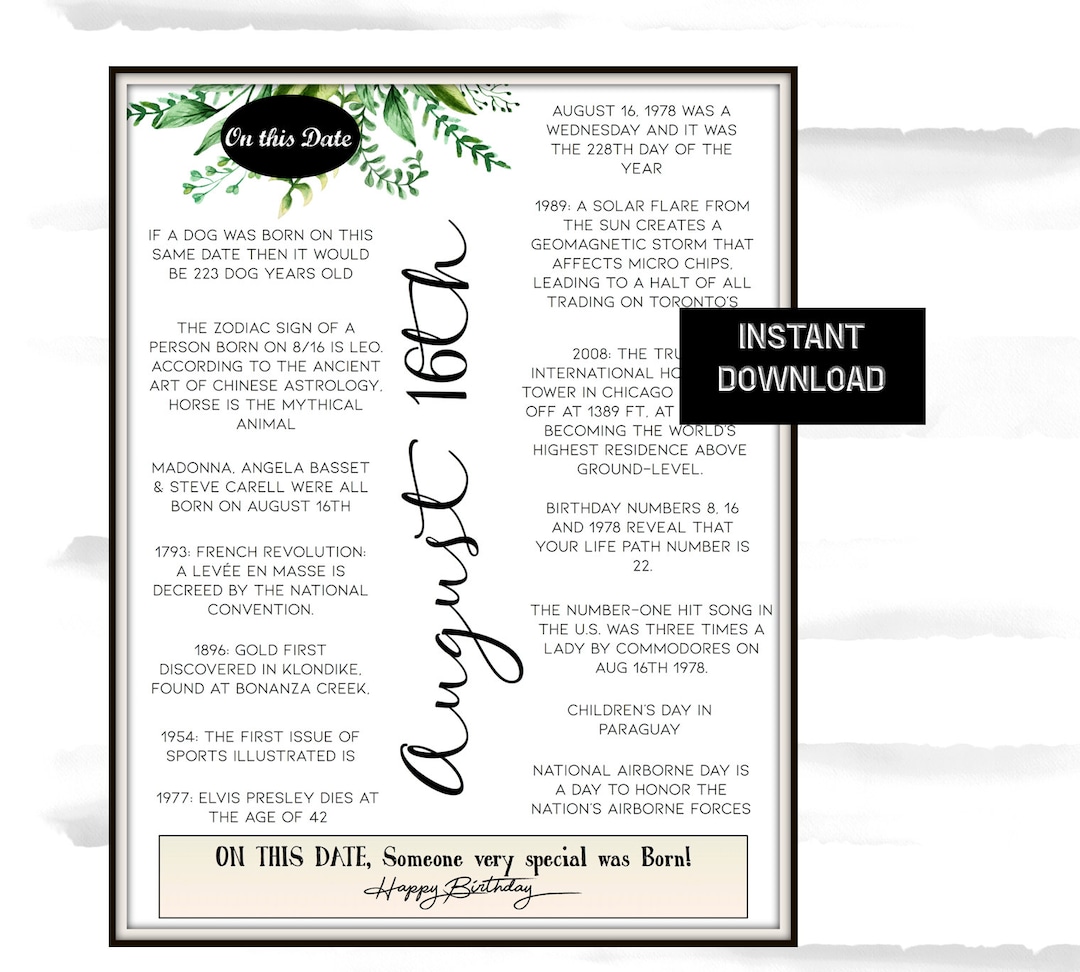 FACTS About Your BIRTH DATE | Instant Download | Everything to Do With ...