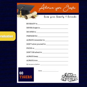 Graduation Advice Cards | School Colors, Mascot and Quotes | Graduation ...