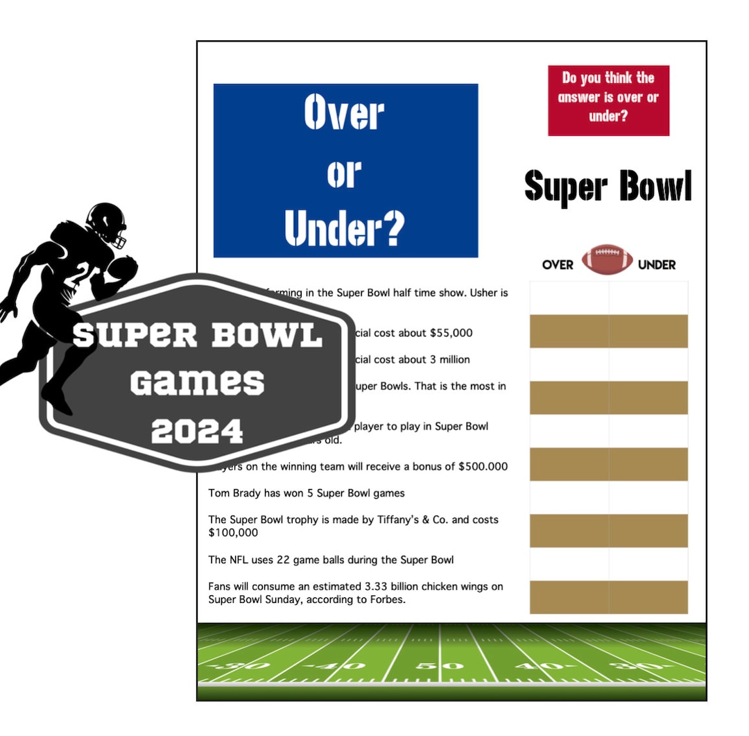 Super Bowl Party Game Football Party Game Super Bowl Trivia Instant ...