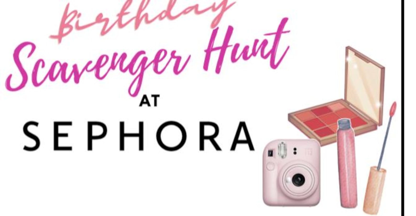 Sephora Make up Store Scavenger Hunt Game- Download Custom Order-pdf ...