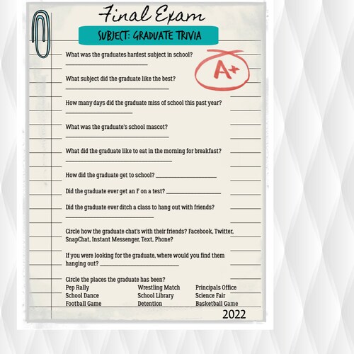 Graduation Party Game-graduation Jeopardy-instant Download - Etsy