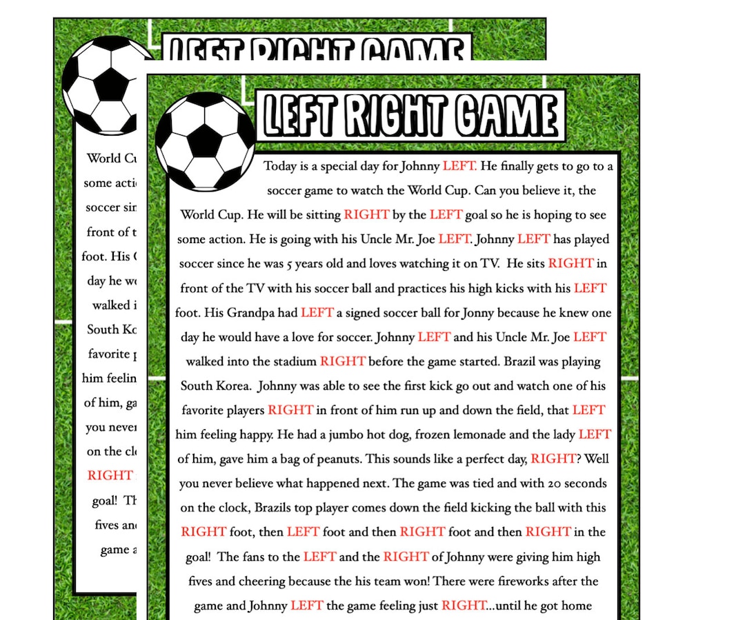 Soccer Party Game | Left Right Story | Pass the Present Game, Left ...