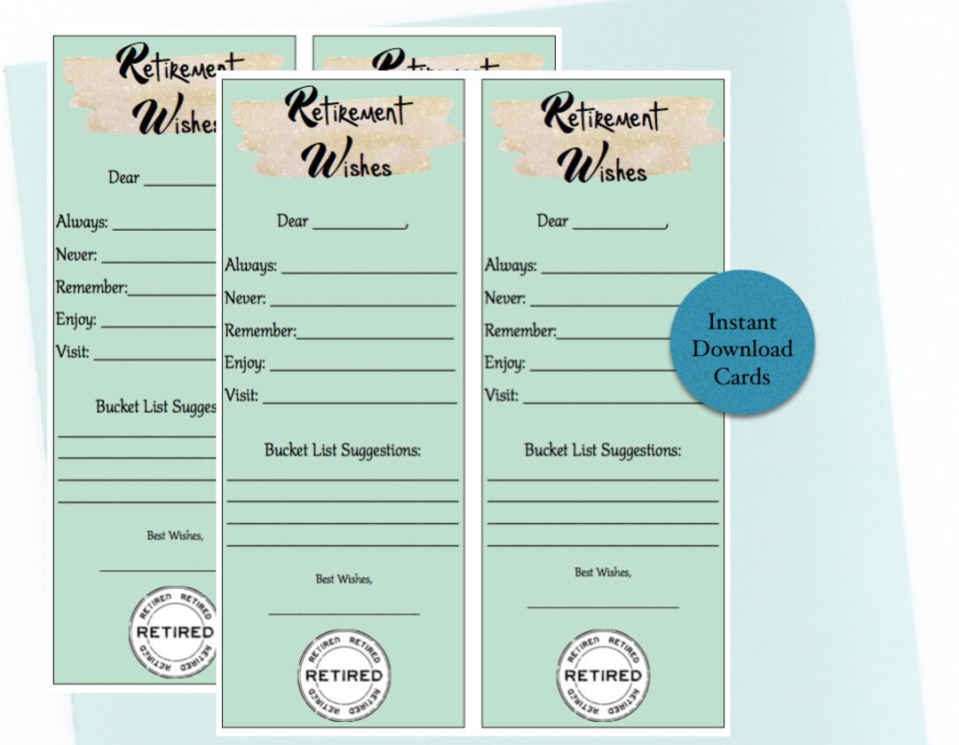 Retirement Advice Cards | Instant Download| Retirement Activities ...