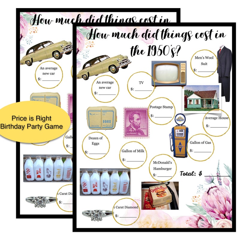 Birthday Party Game Price is Right Edition - Instant Download -birthday ...