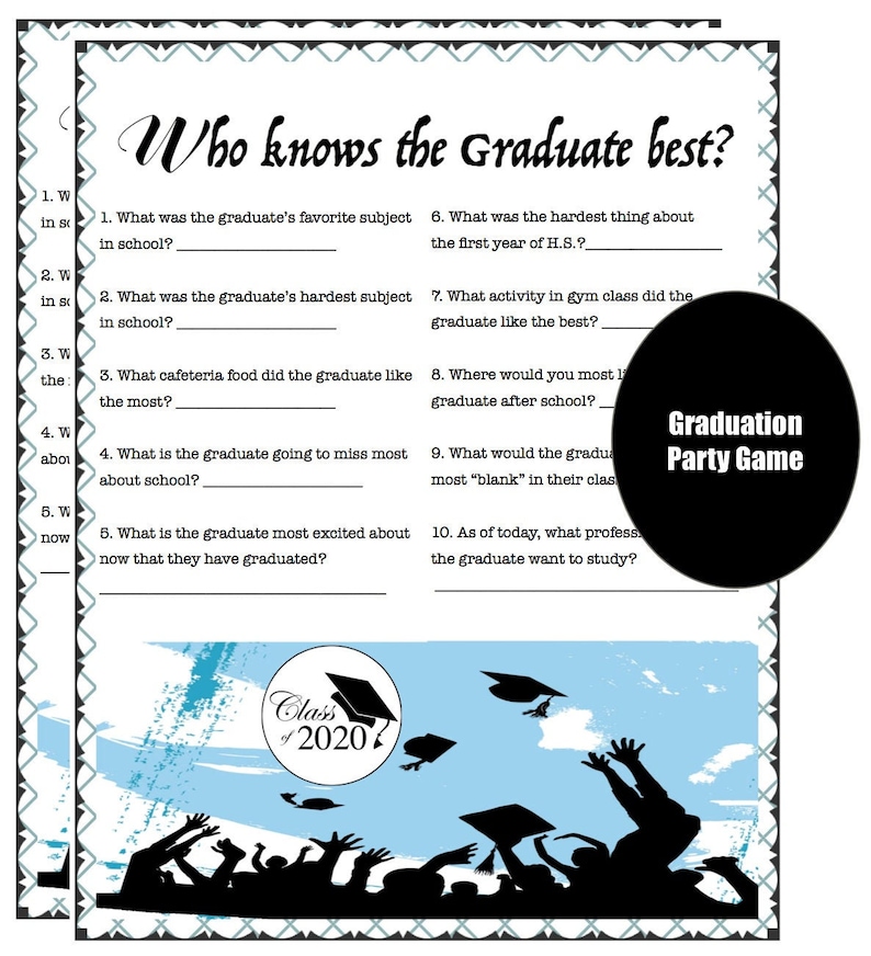 Graduation Party Game-Who knows the graduate the best | Etsy