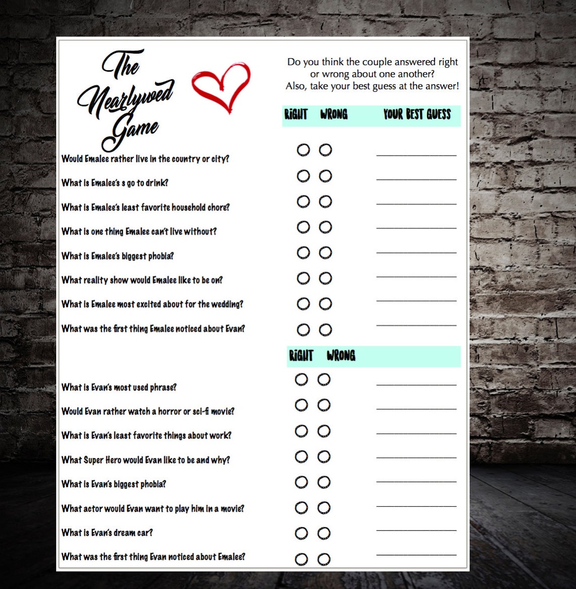 The Nearlywed Game- ENGAGEMENT PARTY- Not so Much Newlyweds but ...