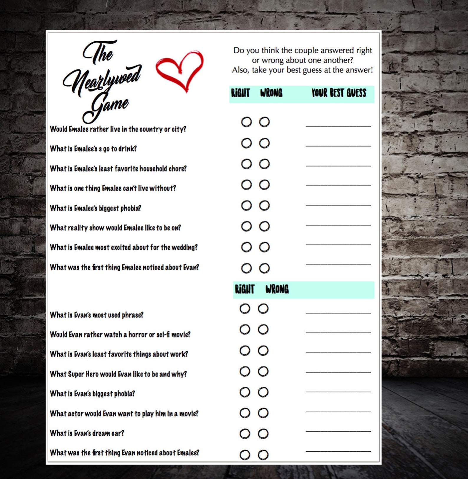 The Nearlywed Game- ENGAGEMENT PARTY- Not so Much Newlyweds but ...