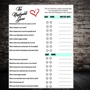 The Nearlywed Game- ENGAGEMENT PARTY- Not so Much Newlyweds but Nearlyweds- Trivia Game ...