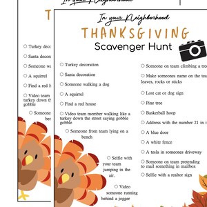 Thanksgiving Scavenger Hunt Game-instant Download | Family, Friends - Etsy