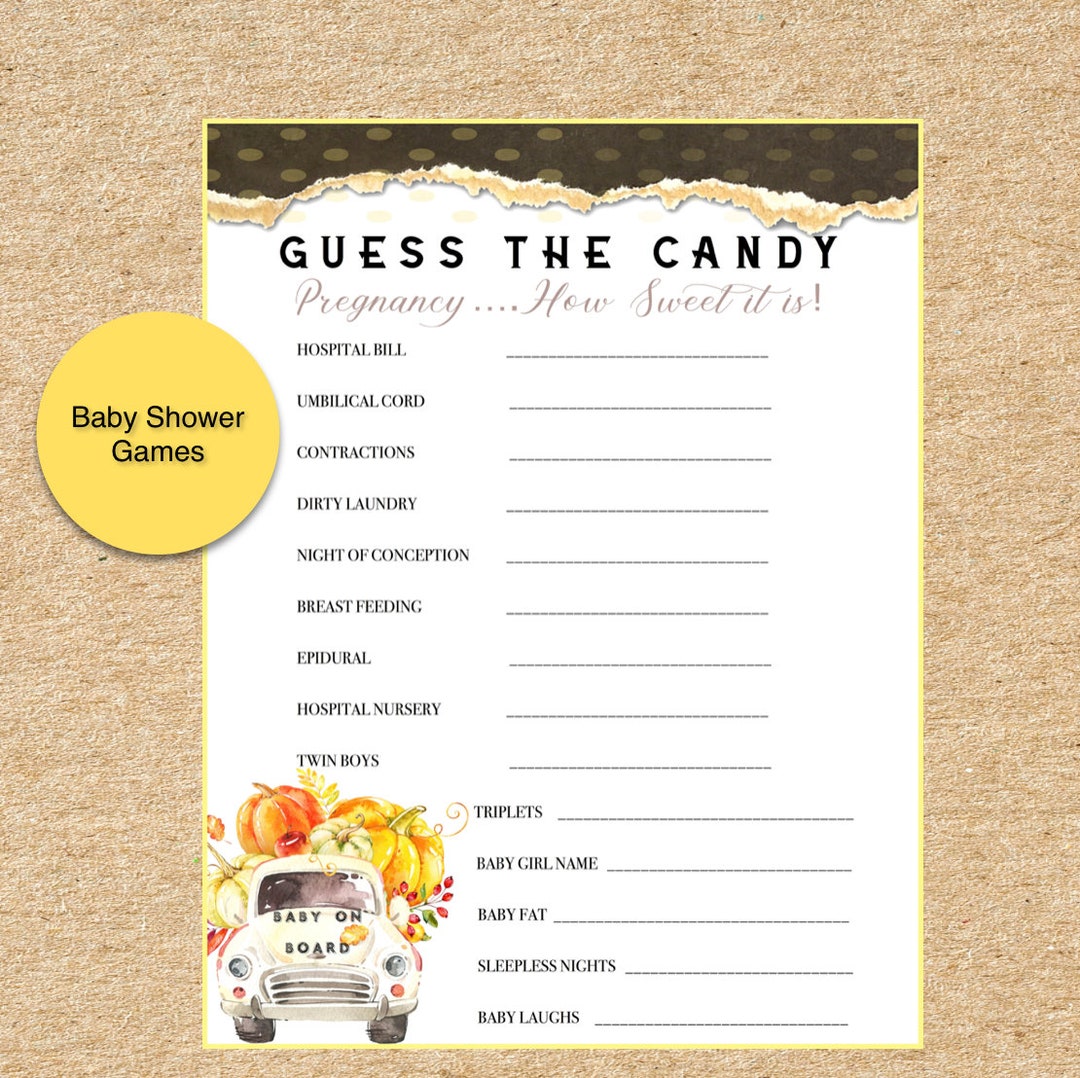 Baby Shower Game - Gender Reveal Party Game- DIY Baby Shower Game ...