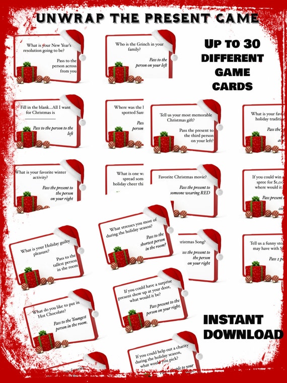 Unwrap the Present Game Holiday Game Christmas Party Game - Etsy