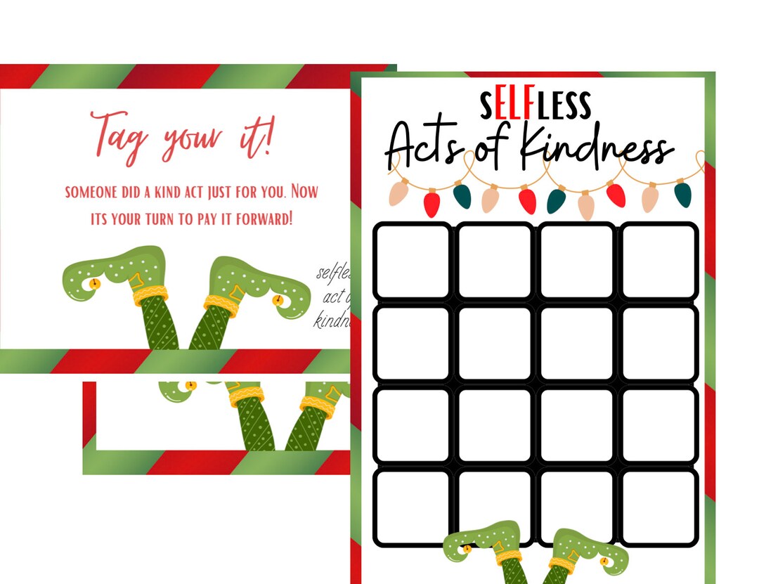 Random Acts of Christmas Kindness Activity Cards for Kids Instant ...