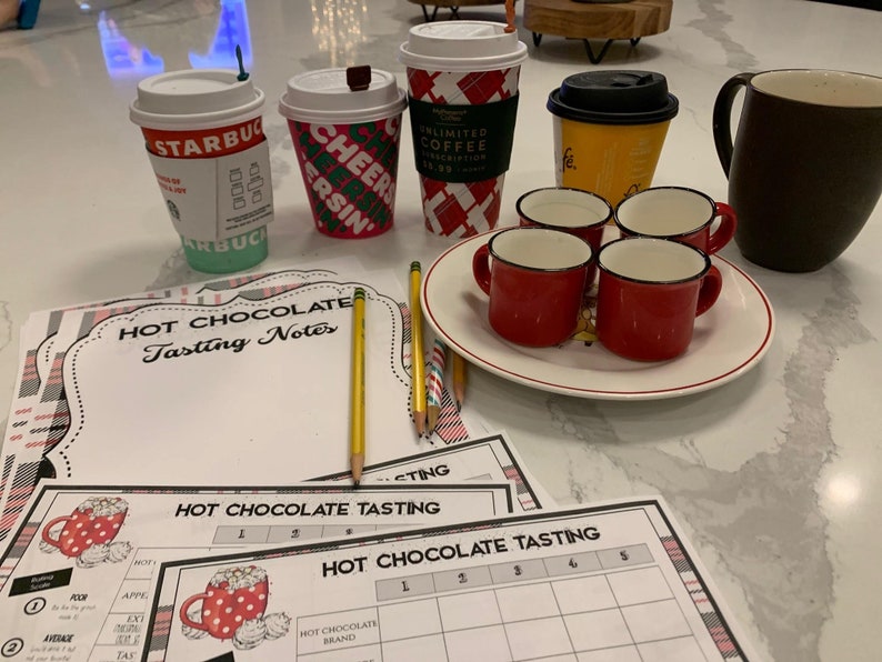 Hot Chocolate Tasting Score Card INSTANT DOWNLOAD Family - Etsy