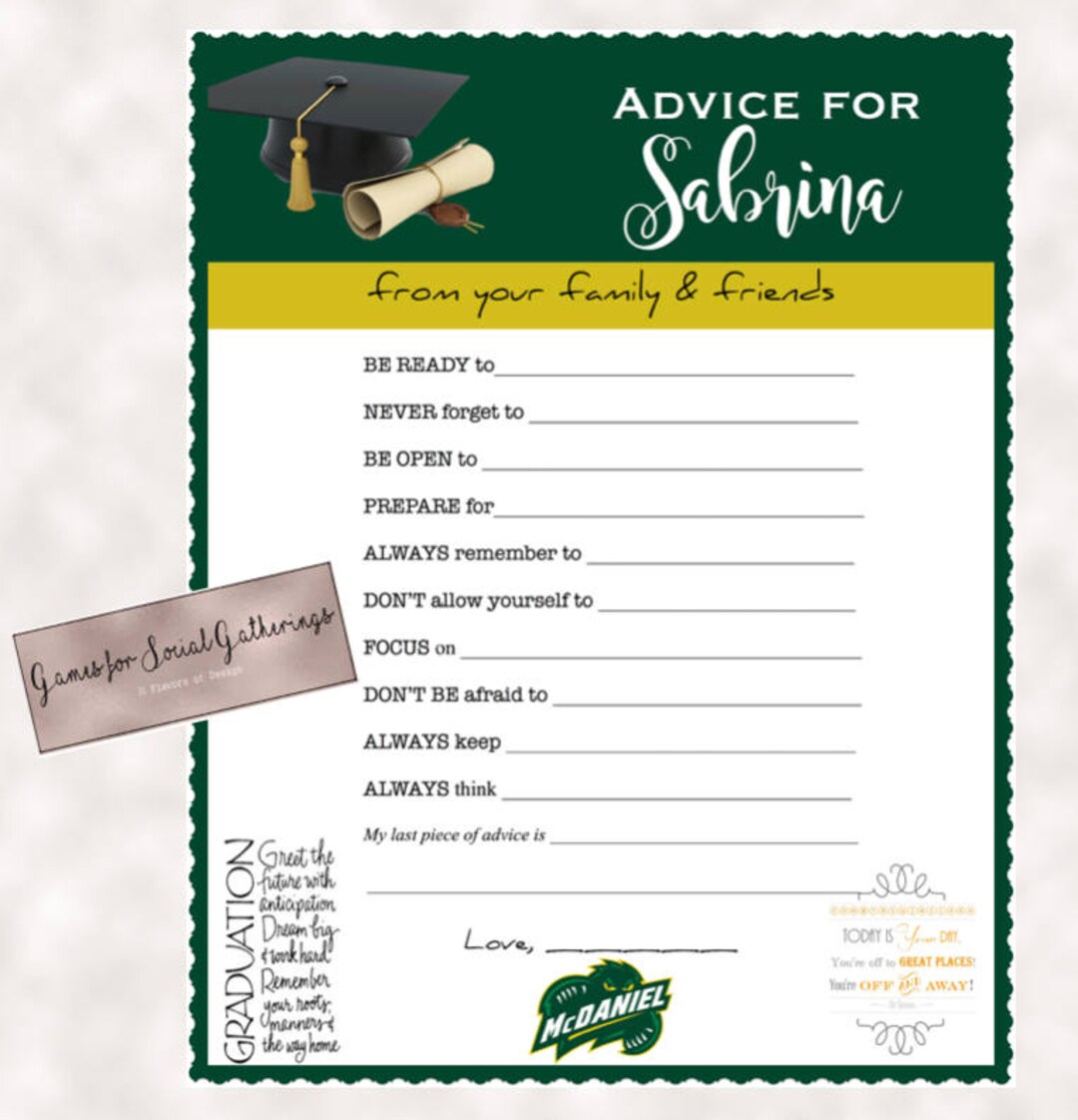 Graduation Advice Cards!! -instant Download - Etsy