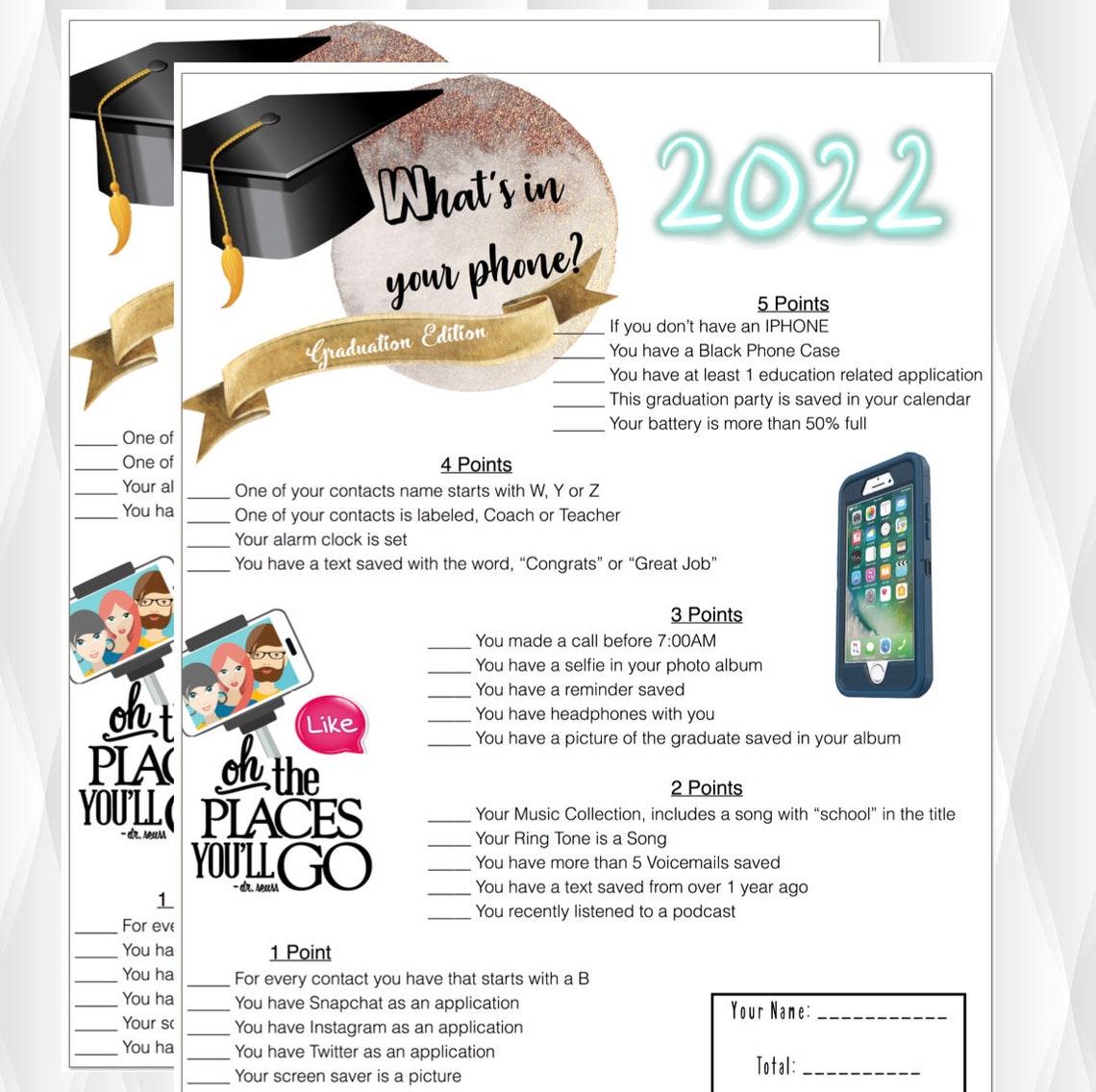 Graduation Party Game-whats in Your Phone Game Graduation - Etsy