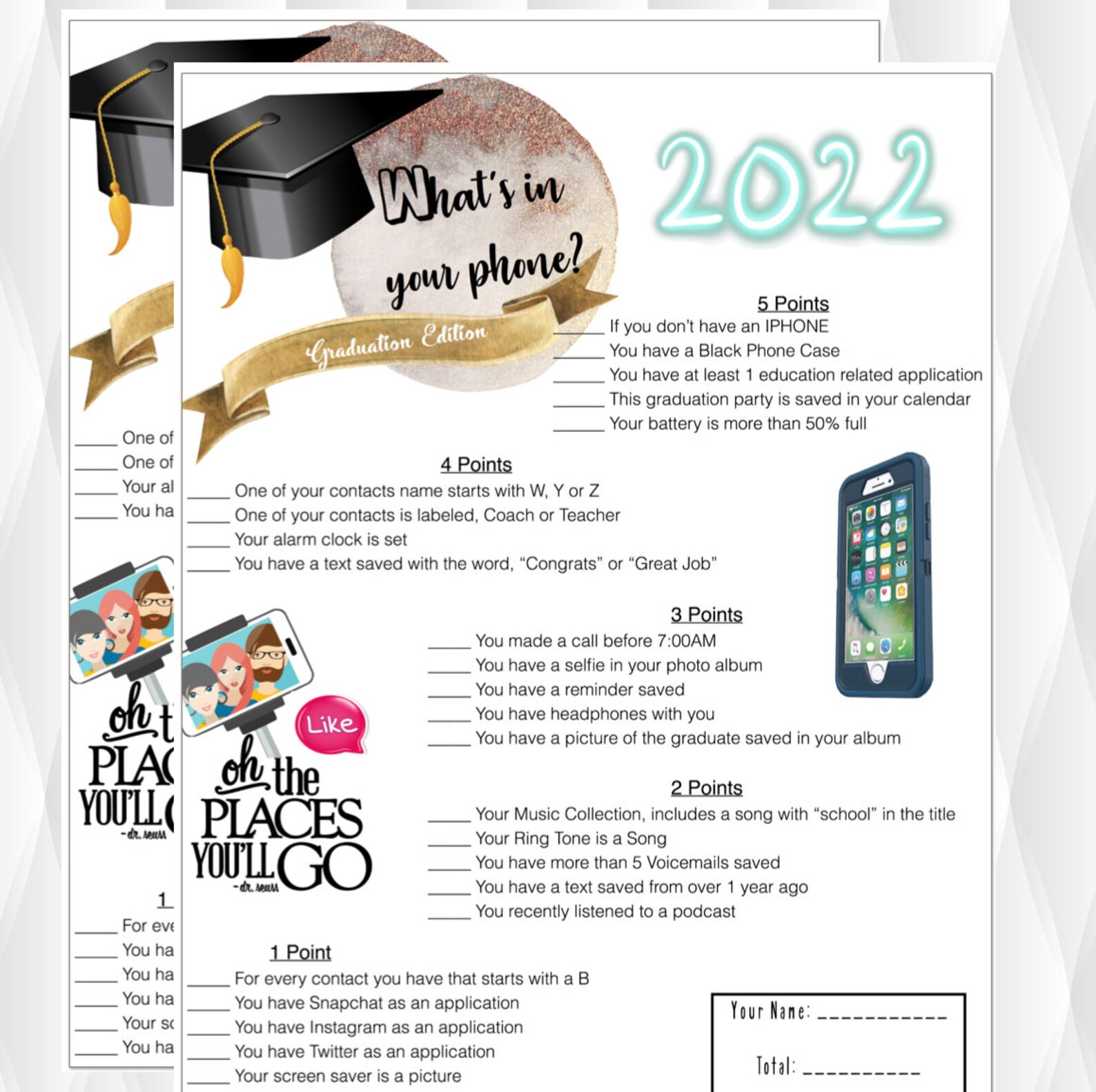 Graduation Party Game-whats in Your Phone Game Graduation - Etsy