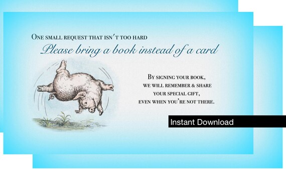 Items similar to Please bring a book instead of a card- Baby Shower ...