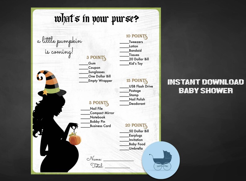 What's in Your Purse Baby Shower Game Instant | Etsy