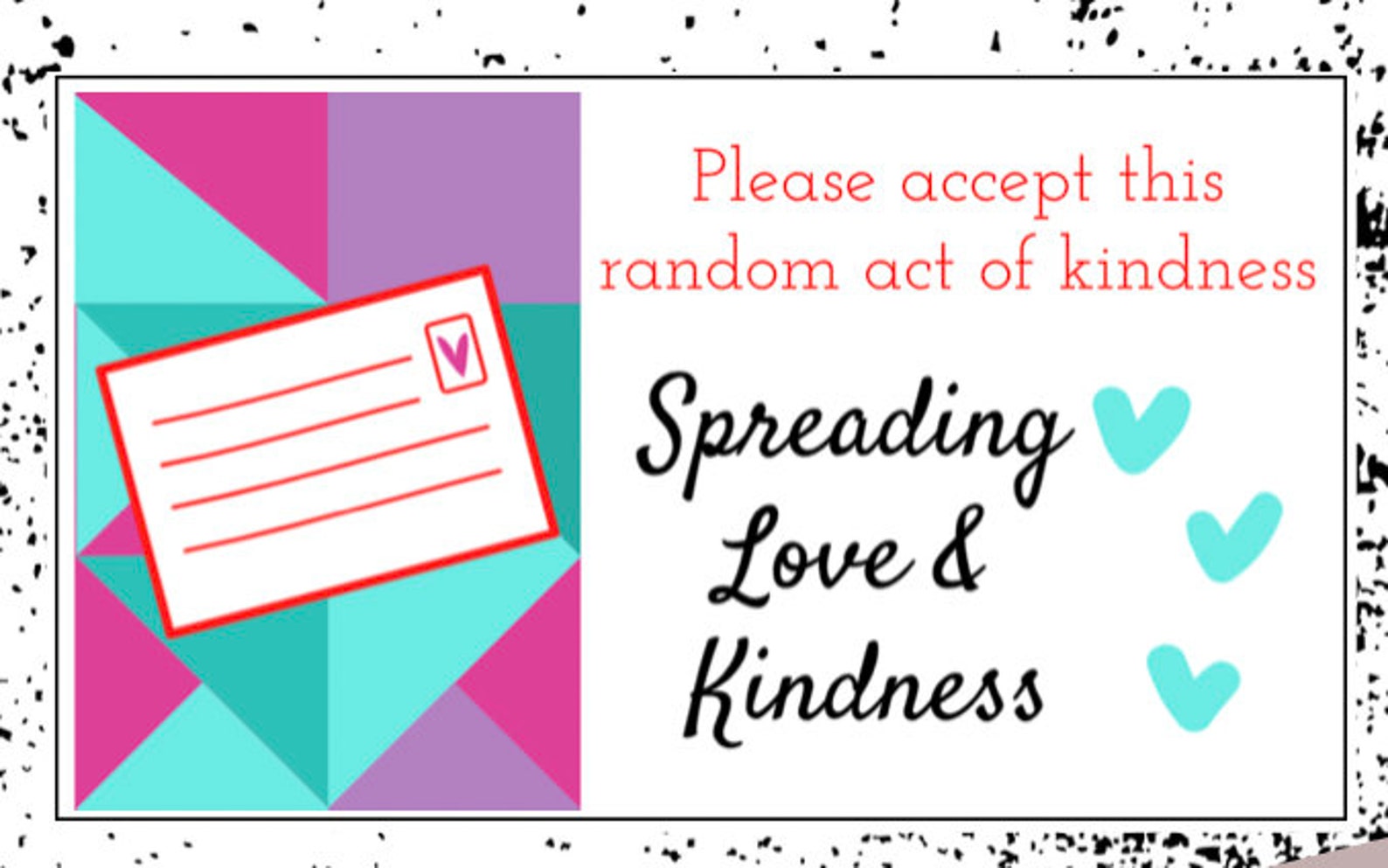 Spreading Love & Cheer Random Acts of Kindness Valentines - Etsy