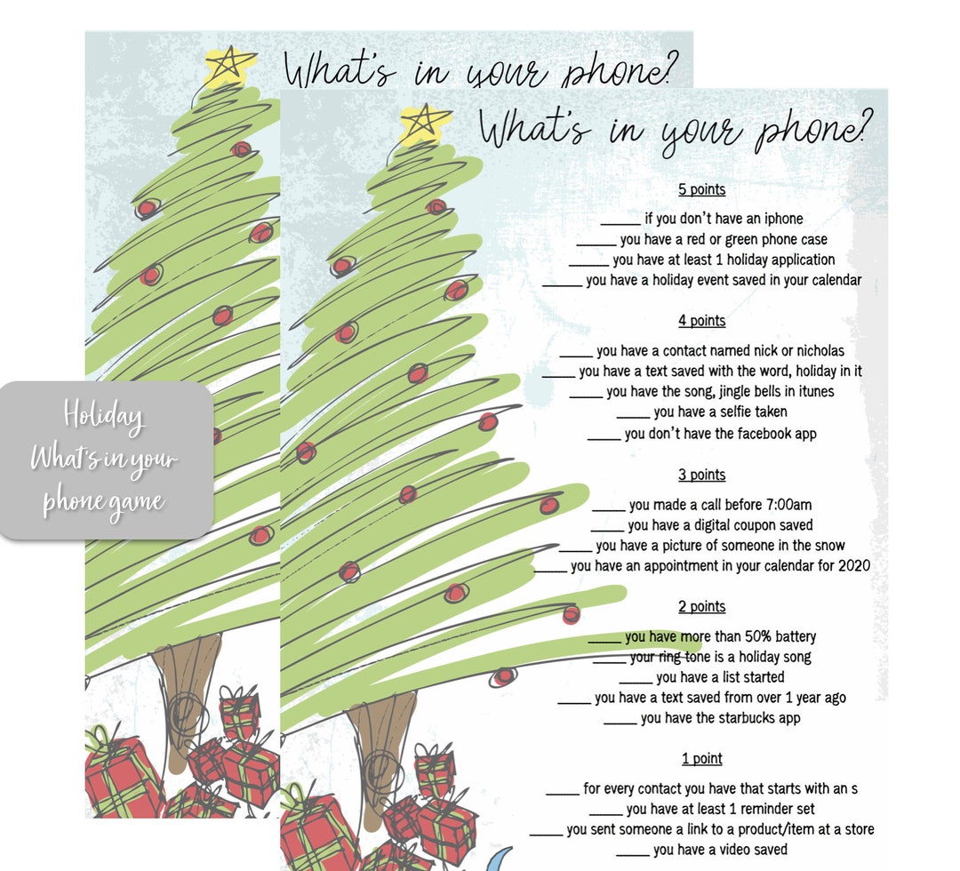 Holiday Download | Printable Christmas Party Game | What's in Your ...