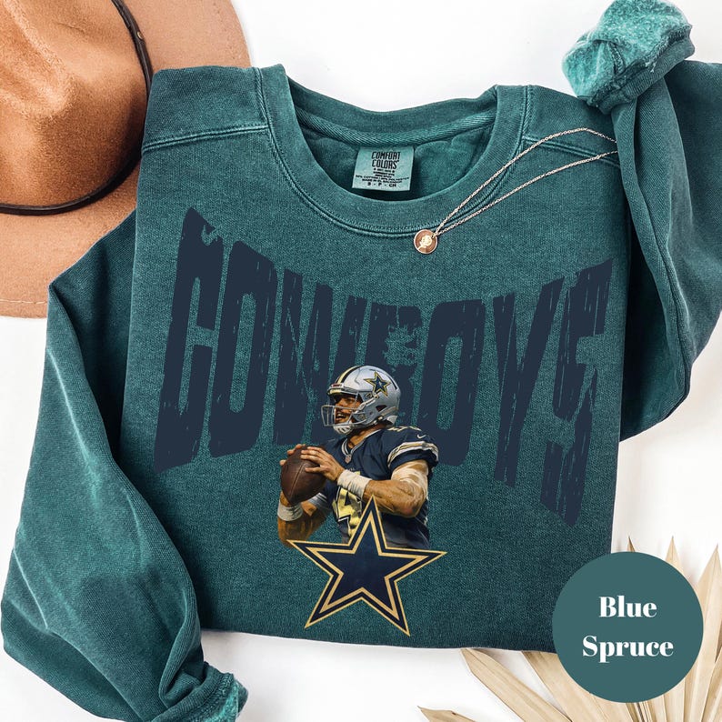 Dallas Cowboys Sweatshirt, Football Fan Sweatshirt, Blue Jean Graphic ...