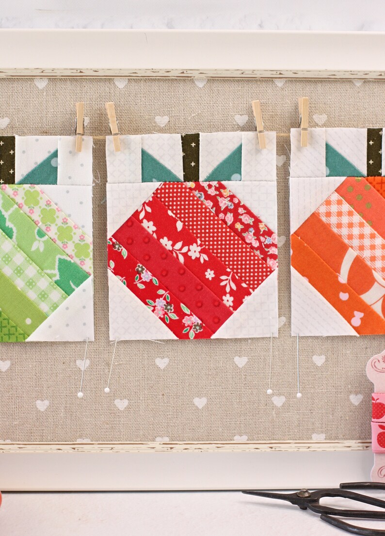 Fruit Foundation Paper Piecing Quilt Block PDF Pattern, FPP 5 Sizes - 2 ...