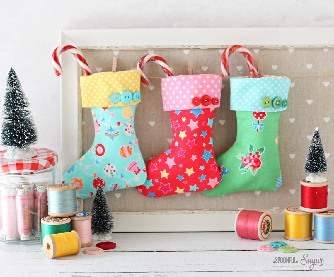 Scrappy Mini Stocking PDF Sewing Pattern - Etsy