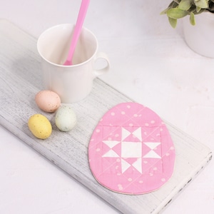 Patchwork Egg Mugrug Coaster PDF Sewing Pattern; Easter Coaster; Spring Mugrug; Star Patchwork ...