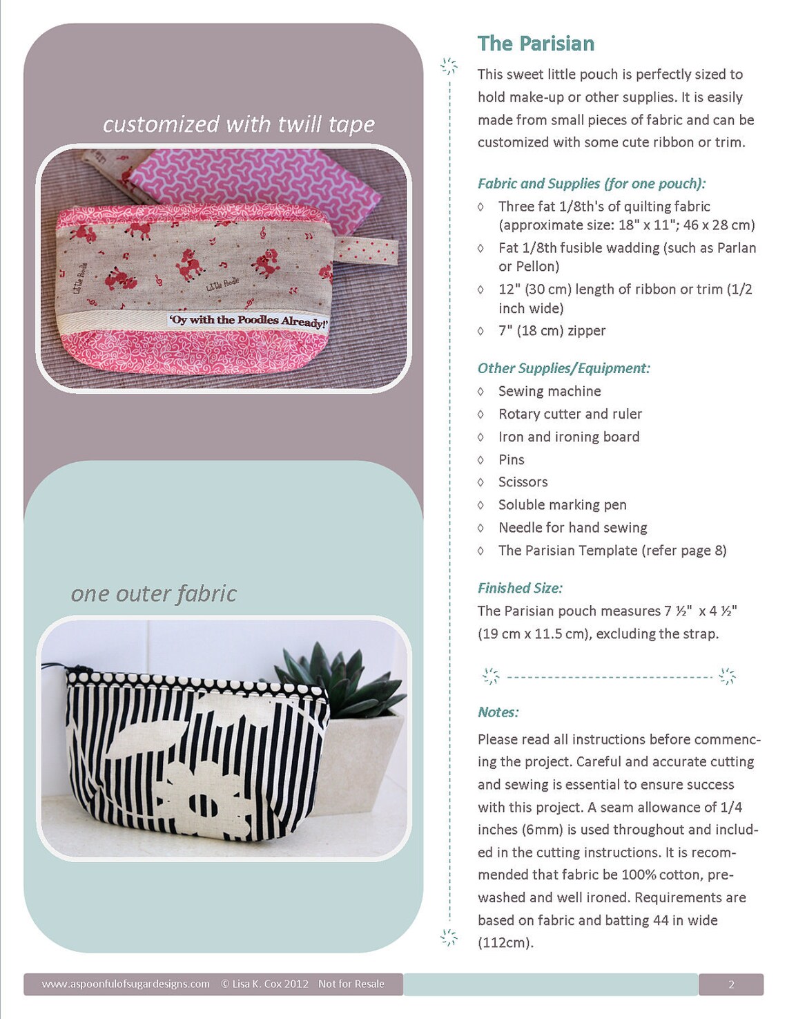 The Parisian Pouch PDF Sewing Pattern - Etsy