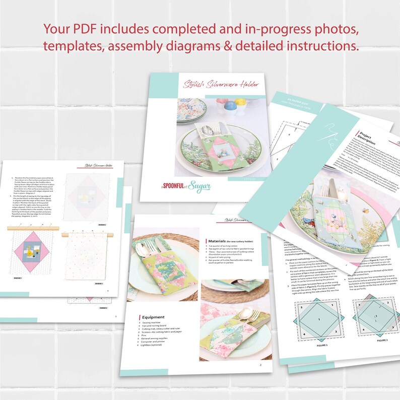 Stylish Silverware Holder PDF Sewing Pattern (2 Styles), Patchwork ...