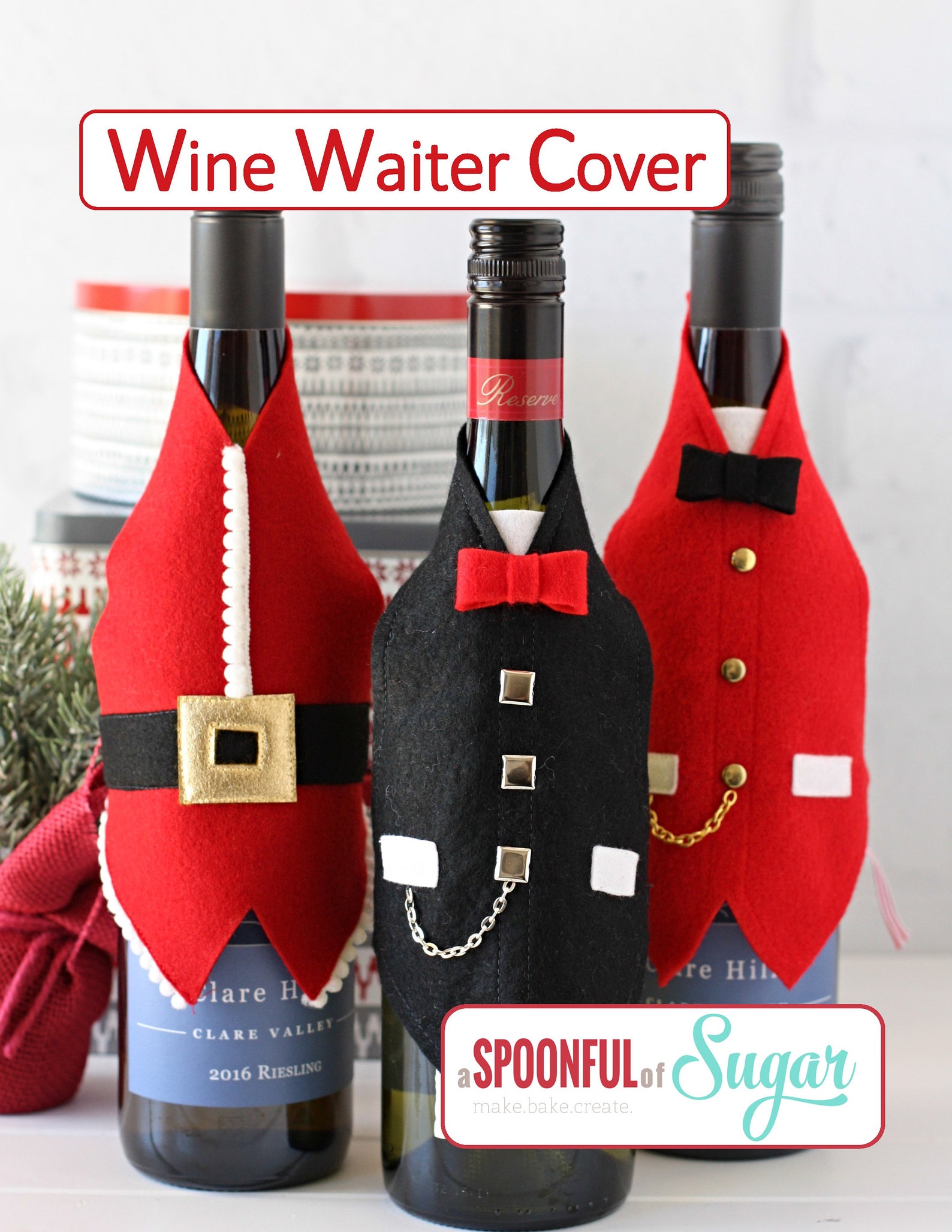 Wine Waiter Cover PDF Sewing Pattern; Holiday Decor; Christmas Gift to ...