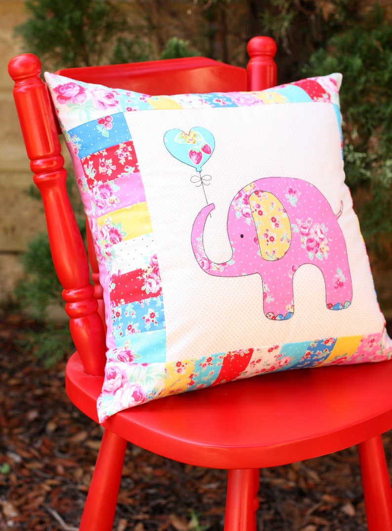 Ella the Elephant Pillow PDF Sewing Pattern; Elephant Pillow Pattern ...