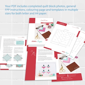 Heartstrings Foundation Paper Piecing Quilt Block PDF Pattern, FPP 5 ...