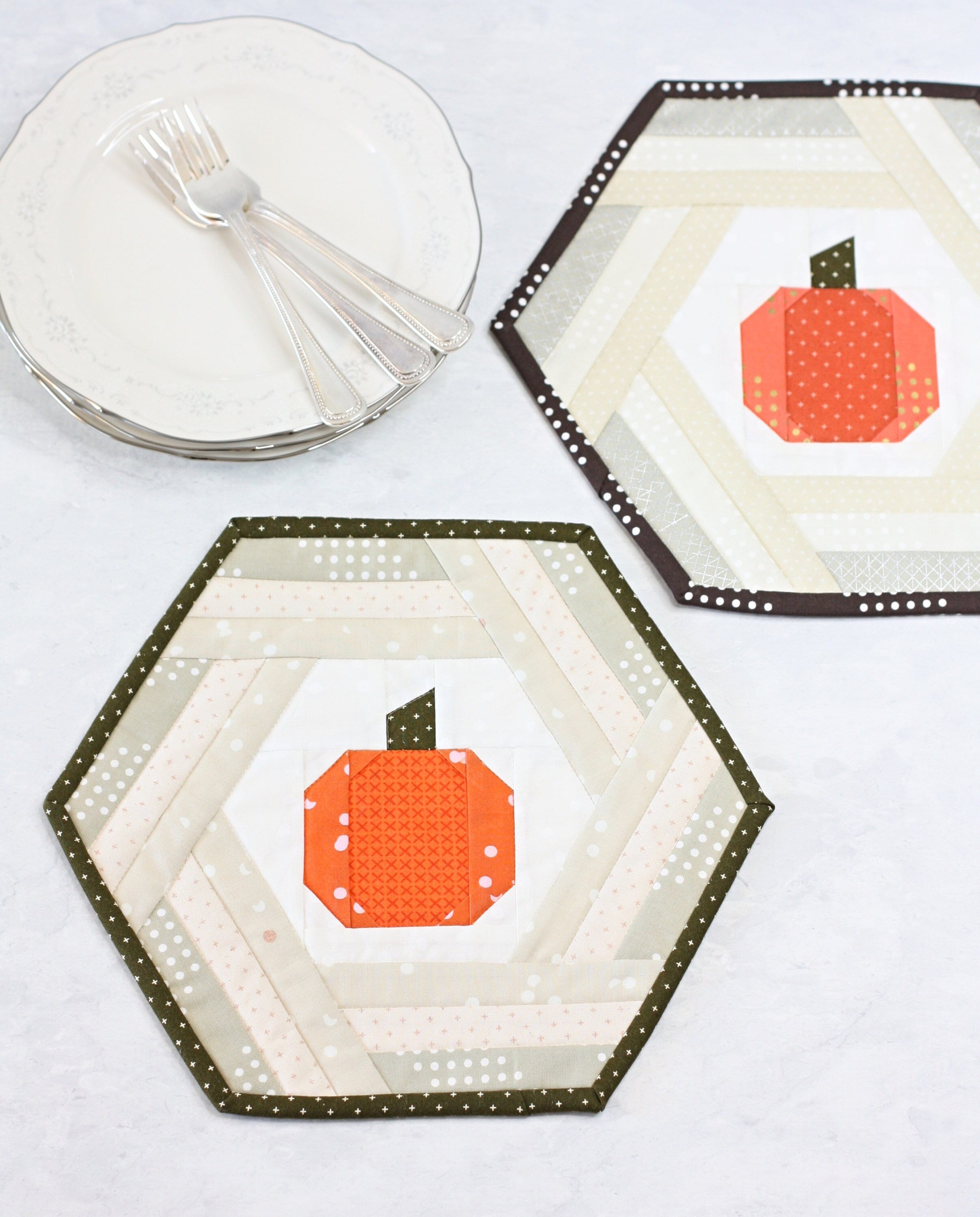 Hexie Pumpkin Placemat PDF Sewing Pattern; Fall Decor; Pumpkin Table ...